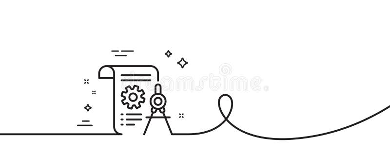Divider Document Line Icon. Engineering Cogwheel Tool Sign. Continuous ...