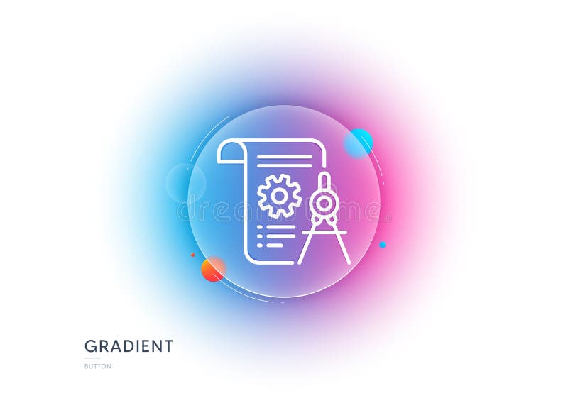 Divider Document Line Icon. Engineering Cogwheel Tool Sign. Gradient ...