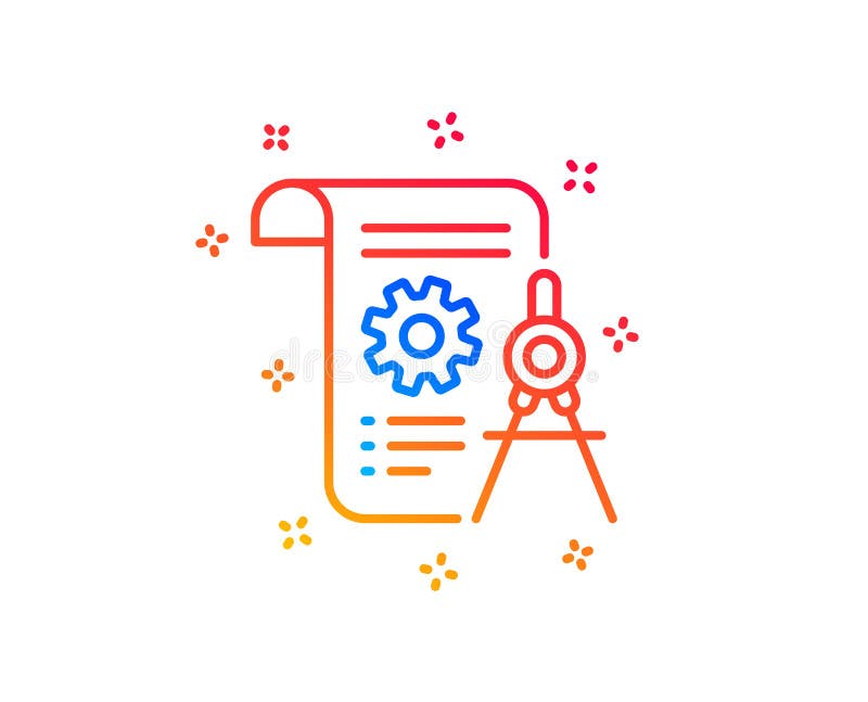 Divider Document Line Icon. Engineering Cogwheel Tool Sign. Vector ...