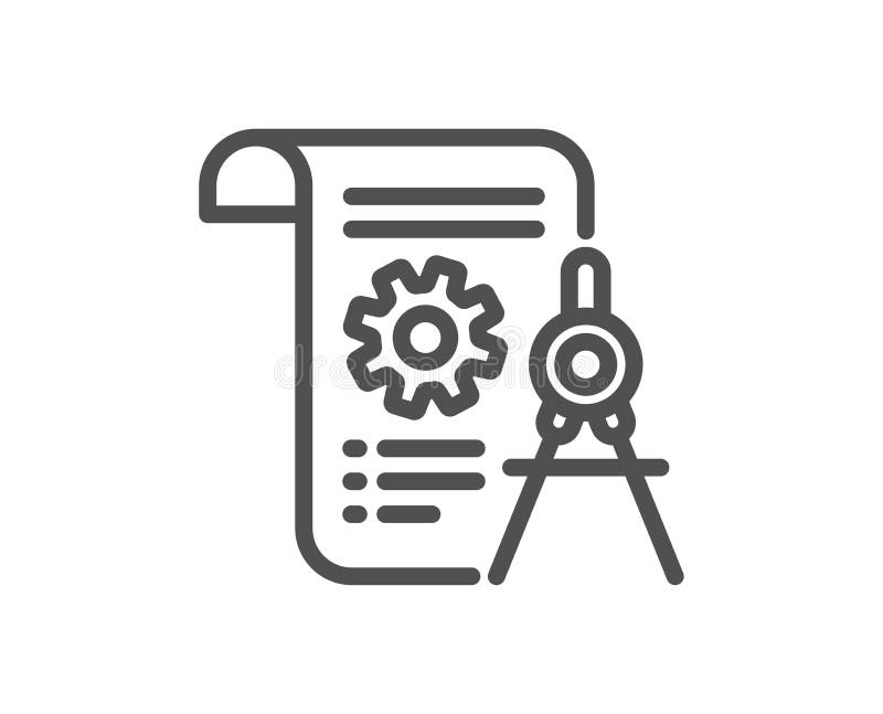 Divider Document Line Icon. Engineering Cogwheel Tool Sign. Vector ...