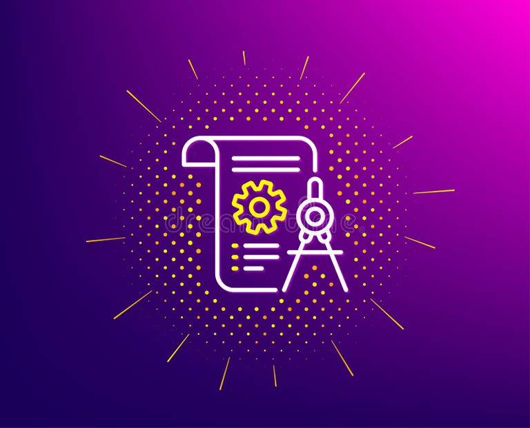 Divider Document Line Icon. Engineering Cogwheel Tool Sign. Vector ...