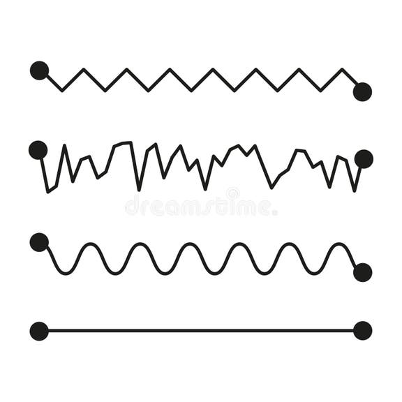 Divider Line Set. Wavy Squiggle Elements. Graphic Stroke Vector Stock ...