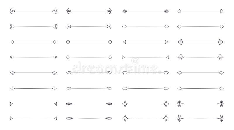 Divider Ornate Classic Vintage Line Separator Set Stock Vector ...