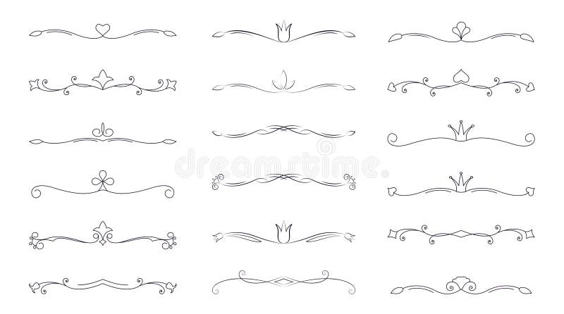 Divider Ornate Classic Vintage Line Separator Set Stock Vector ...