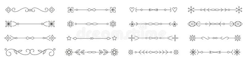 Divider Page Vintage Black Linear Old Set Stock Vector - Illustration ...