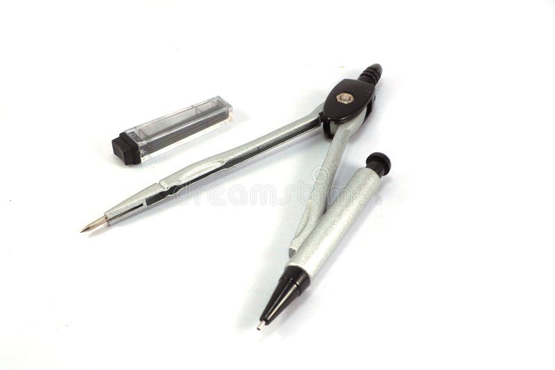 Divider and Pencil on Architectural Blueprints Stock Photo - Image of ...