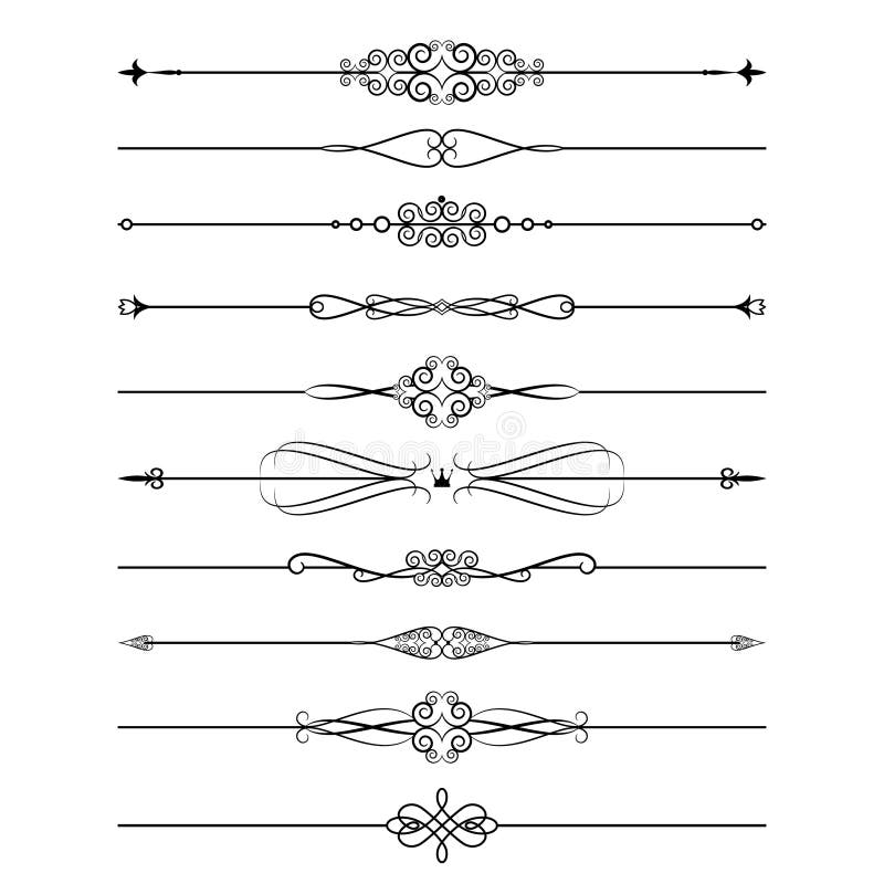 Divider Set Isolated on White. Stock Vector - Illustration of design ...
