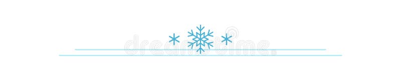 Divider with Snowflake. Christmas Winter Frame Border Horizontal Line ...