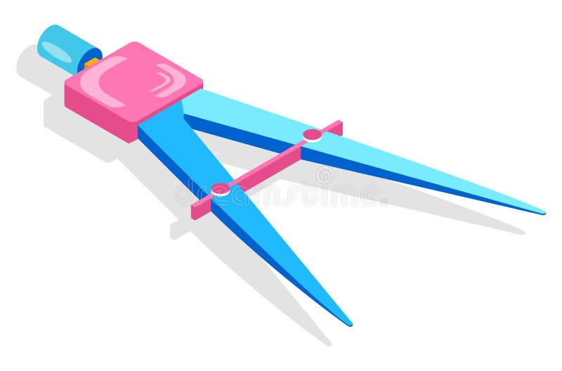 Divider Tool To Draw Circle, Isolated on White Stock Vector ...