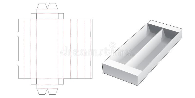 Divider Tray Box Die Cut Template Stock Vector - Illustration of ...