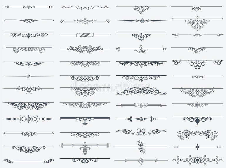Dividers Design Element Vintage Set Stock Vector - Illustration of ...