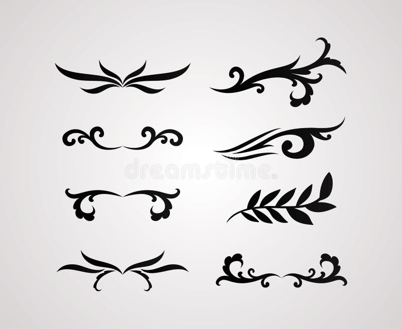 Dividers Ornaments Line Style Icon Set Vector Design Stock Vector ...