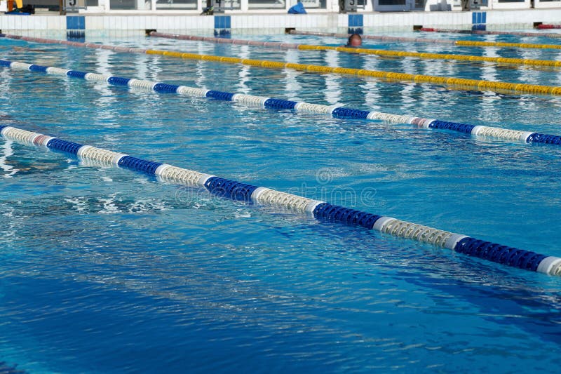 Dividers of Paths in the Big Swimming Pool Stock Photo - Image of ...