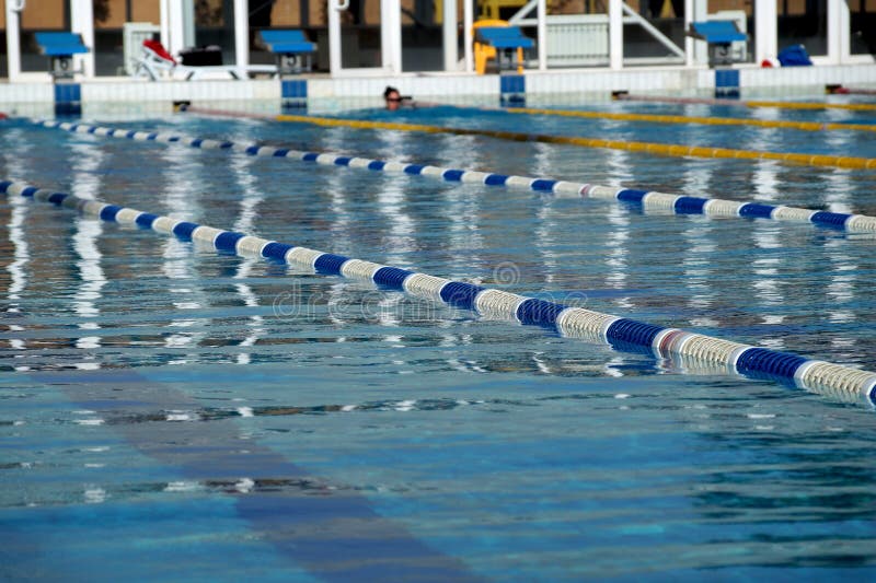 Dividers of Paths in the Big Swimming Pool Stock Photo - Image of ...