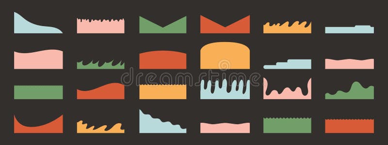 Dividers Shape and Header Set with Drops, Waves, Organic and Geometric ...