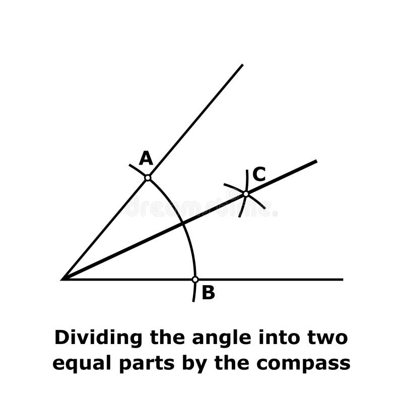 Dividing the Angle into Two Equal Parts by the Compass Stock Vector ...