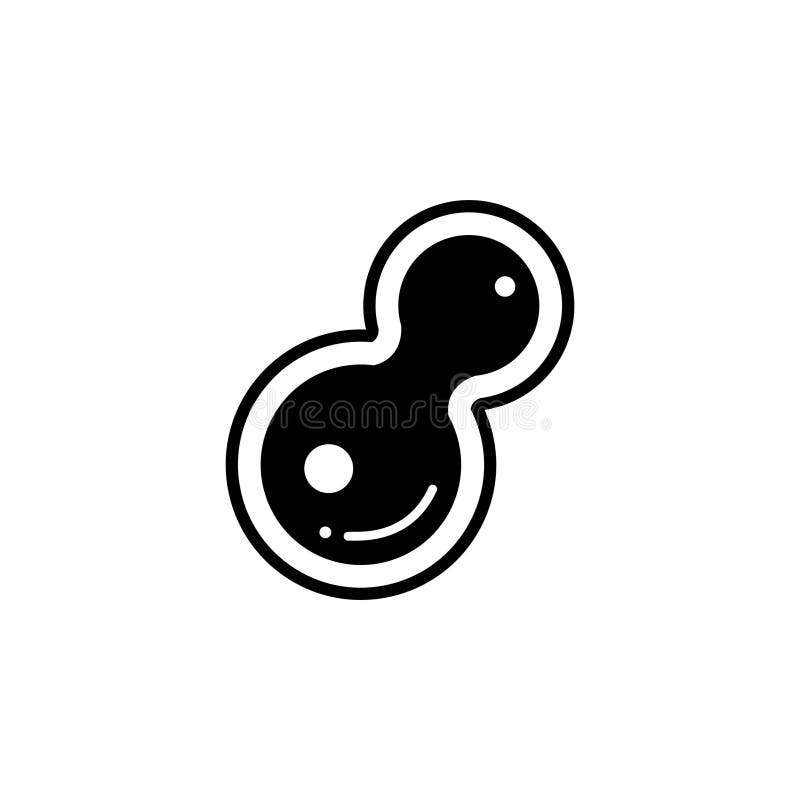 Dividing Cell with Nucleus Flat Vector Icon Stock Illustration - Illustration of bacteria, blood ...