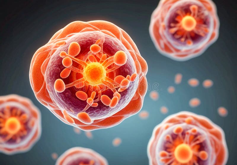 Dividing and Multiplying Cells Stock Illustration - Illustration of ...