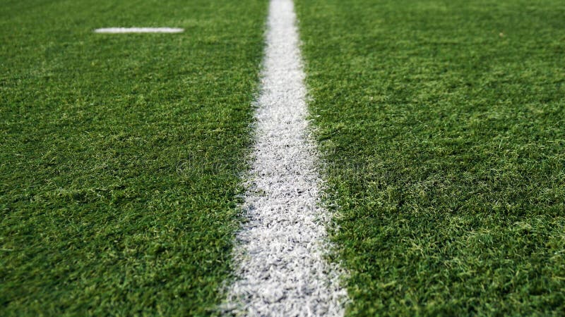 Dividing the White Stripe on the Football Field Stock Image - Image of ...