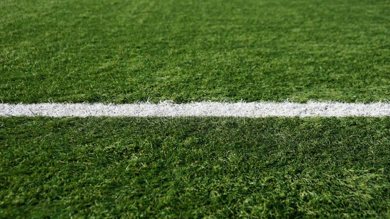 Dividing the White Stripe on the Football Field Stock Photo - Image of ...