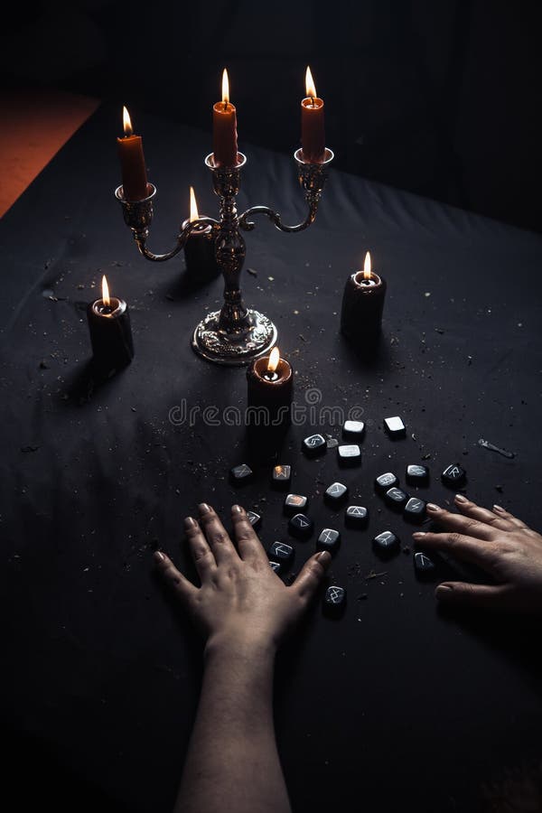 Divination by Magical Runes Stock Image - Image of occult, black: 77611295