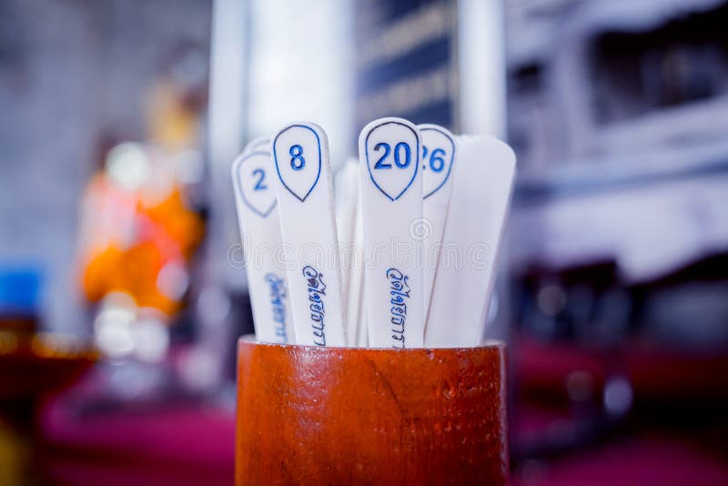 Divination Sticks in a Large Buddhist Temple Stock Image - Image of ...