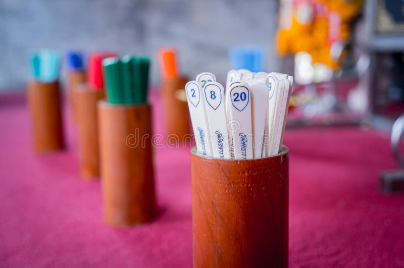 Divination Sticks in a Large Buddhist Temple Stock Image - Image of ...