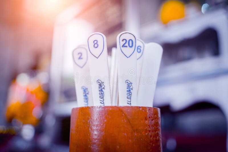 Divination Sticks in a Large Buddhist Temple Stock Photo - Image of ...