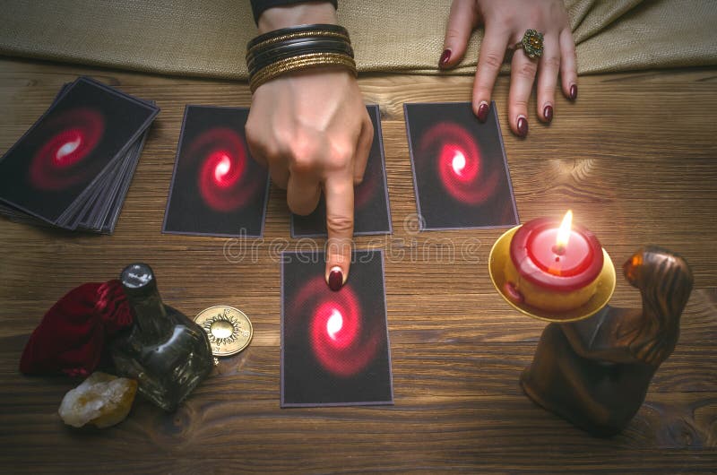 Divination. Tarot Cards. Fortune Teller. Stock Photo - Image of augury ...