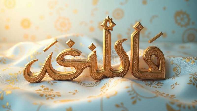 Divine Beauty in Calligraphy: Allah Name on Silk Background Stock ...