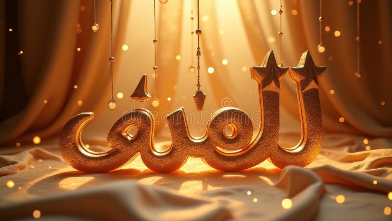 Divine Beauty in Calligraphy: Allah Name on Silk Background Stock ...