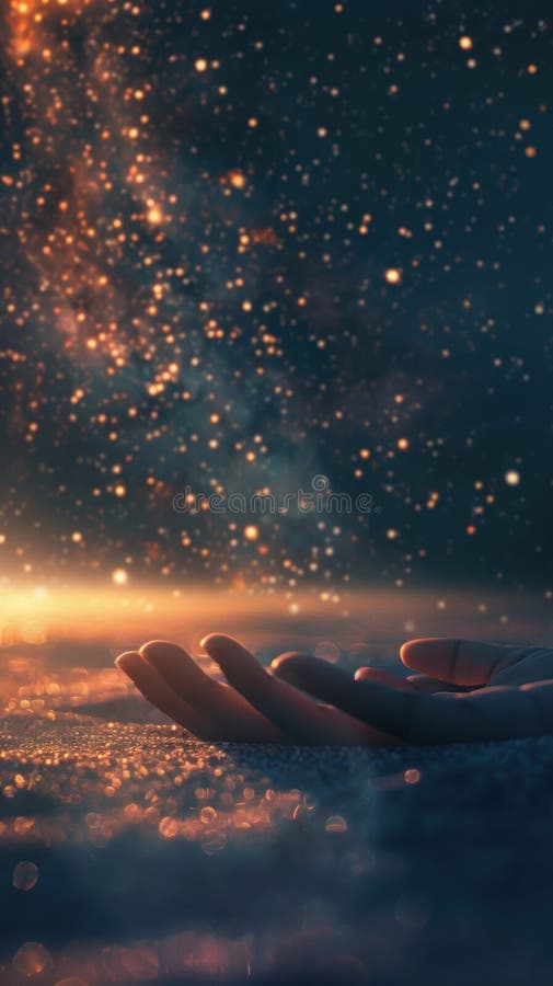 Divine Connection. a Serene Prayer Scene with Detailed Plain Background ...