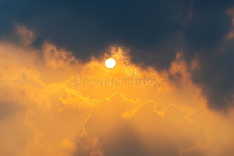 Divine Glow through the Clouds of the Evening Warm Sun. Concept of ...