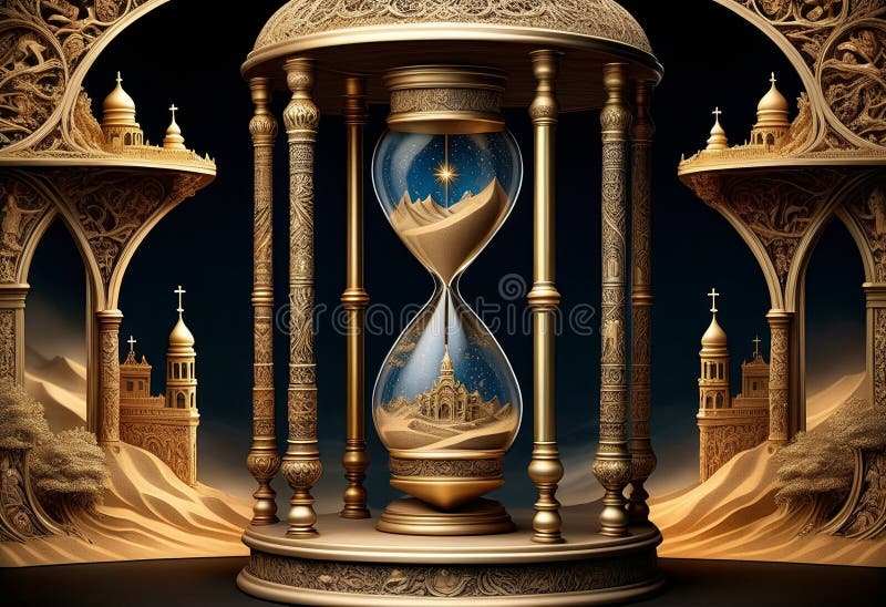 A Divine Hourglass of Heaven and Earth Stock Illustration ...