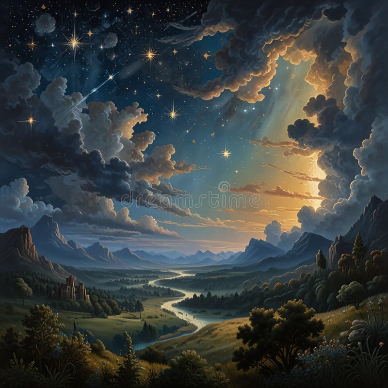 Divine Intervention: Exploring the Majestic Creation in Art Stock Photo ...