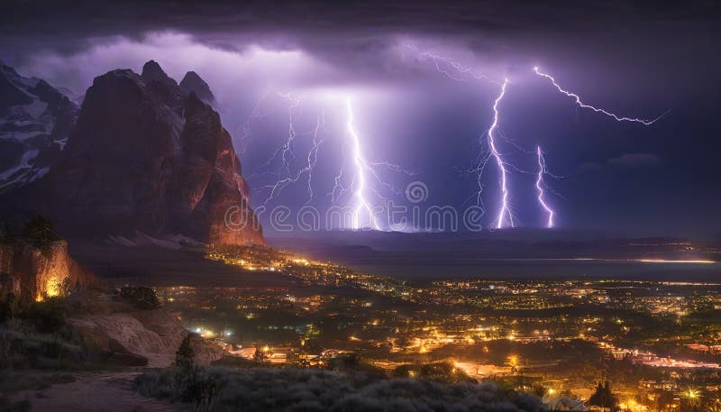 Divine lightnings stock illustration. Illustration of thunderstorm ...