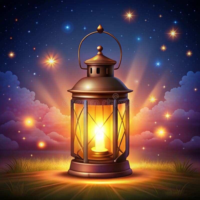 Divine Night Lantern Icon stock illustration. Illustration of holy - 368709602