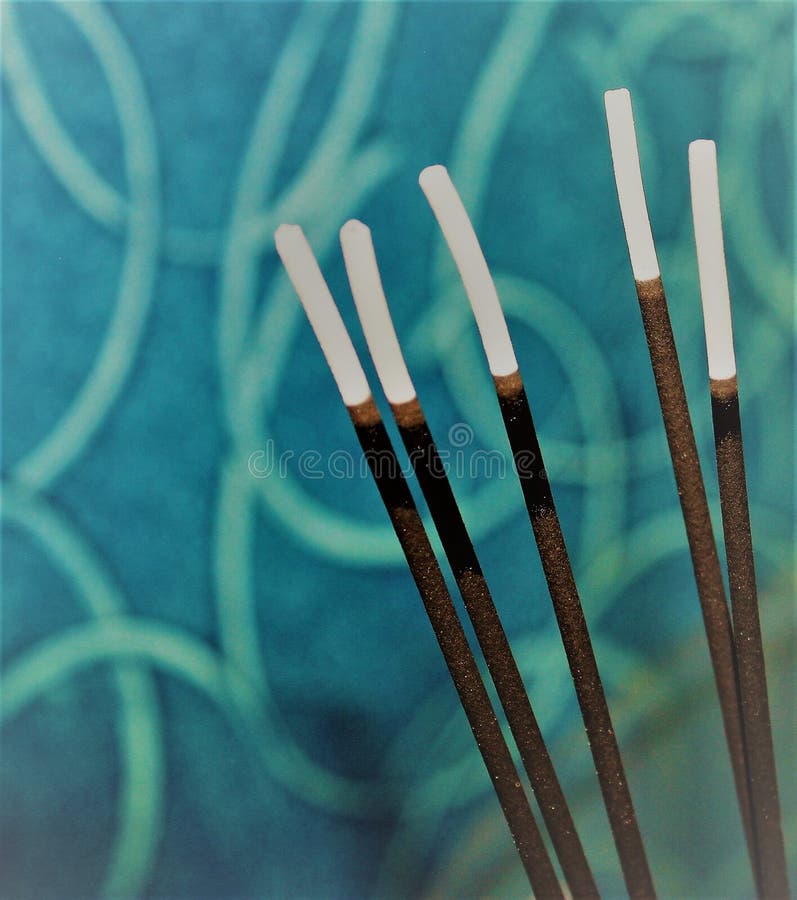 Smoke Sticks Burning Out in Gold Bowl with Fire. Asian Religion Aroma ...