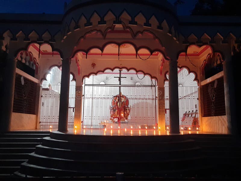 Divine Temple Stands Under Open Darky Sky Stock Photo - Image of ...