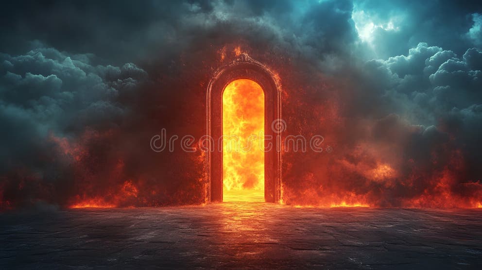 Divine Transition: Animation of Heavenly Paradise and Fiery Hell Gate ...