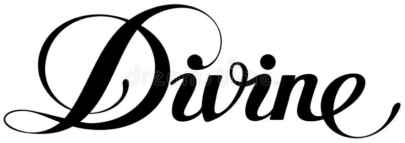 Divine - Custom Calligraphy Text Stock Vector - Illustration of black ...