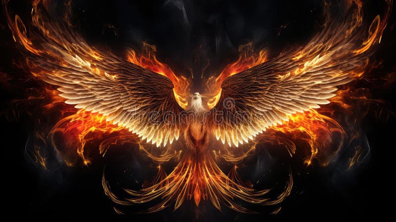 Divine wing fire stock illustration. Illustration of blaze - 372392583