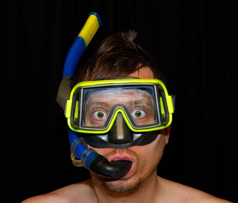 Diving stock image. Image of humor, open, crazy, face - 20634961