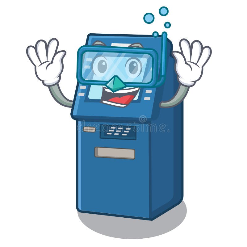 Diving ATM Machine in the Cartoon Shape Stock Vector - Illustration of ...