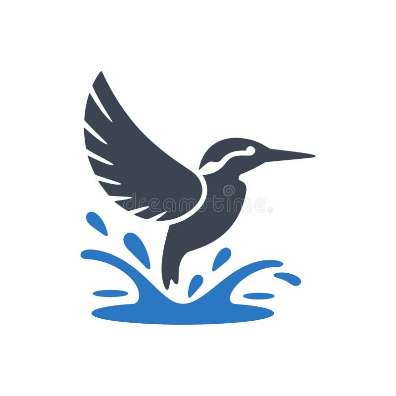 Diving Bird Splash Icon stock illustration. Illustration of wildlife ...