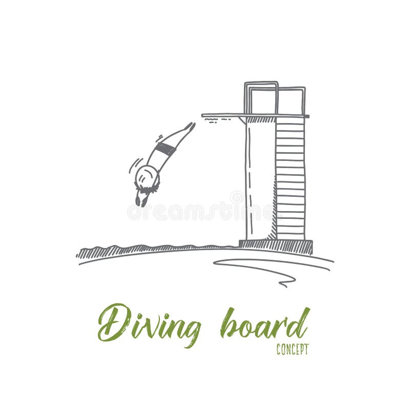 Diving, Water, Pool, Jump, Swim Concept. Hand Drawn Isolated Vector ... Diving, Water, Pool, Jump, Swim Concept. Hand Drawn Isolated Vector ...