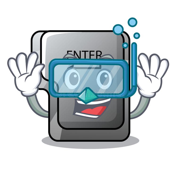 Diving Button Enter on a Keyboard Character Stock Vector - Illustration ...