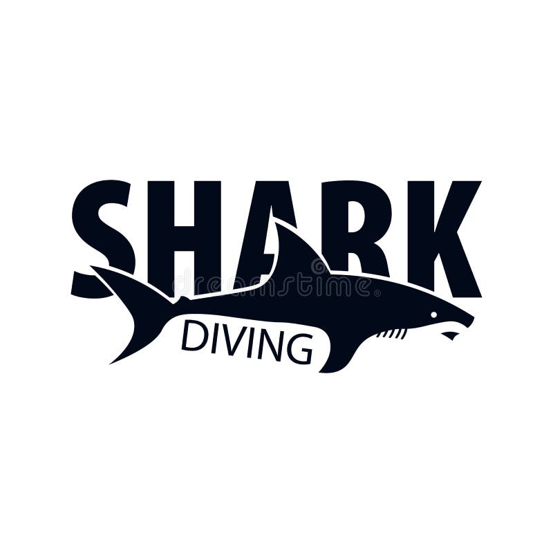 Diving Club. Emblem or Logo with Shark. Vector Illustration. Stock ...
