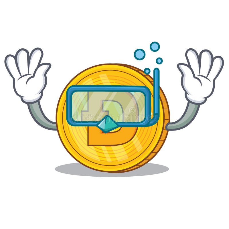 Diving Dodgecoin Character Cartoon Style Editorial Photo - Illustration ...