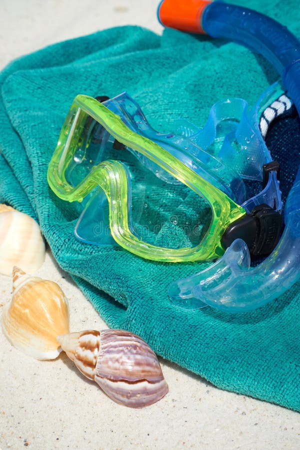 Diving Equipment on the Beach Stock Image - Image of water, travel ...